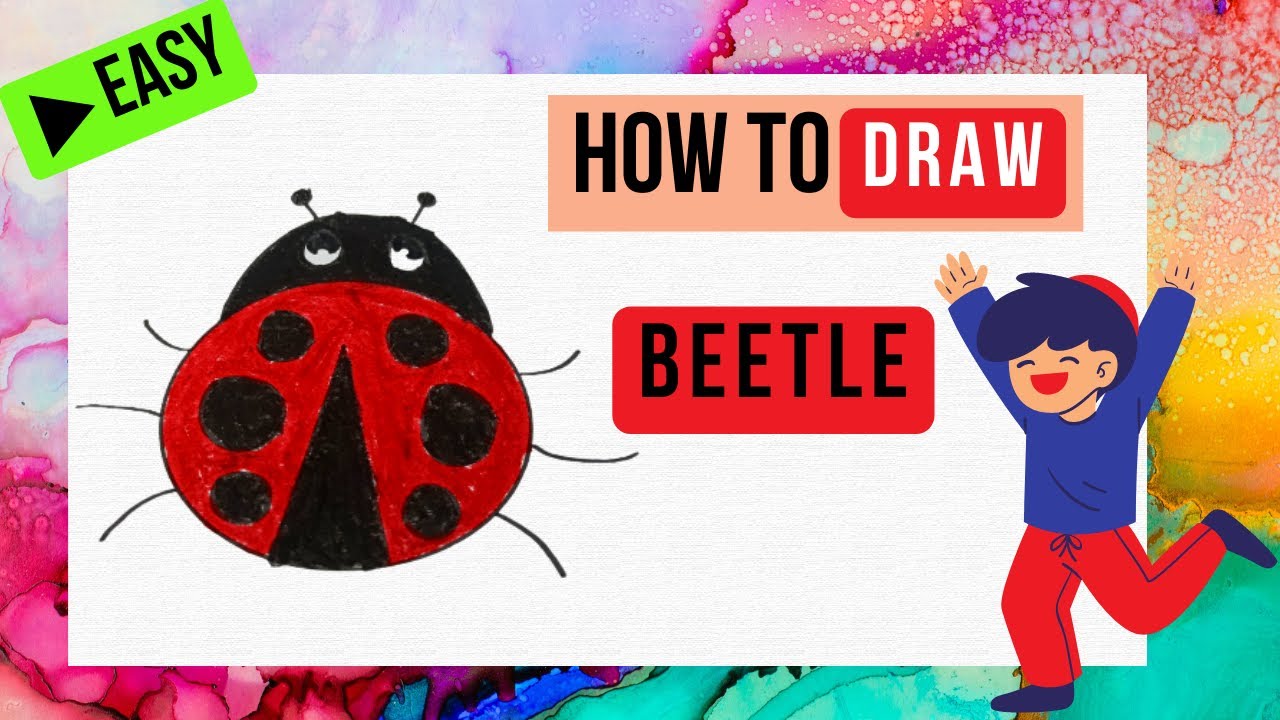 How to Draw Beetle || Beetle Drawing for Beginners || schoolx360 - YouTube