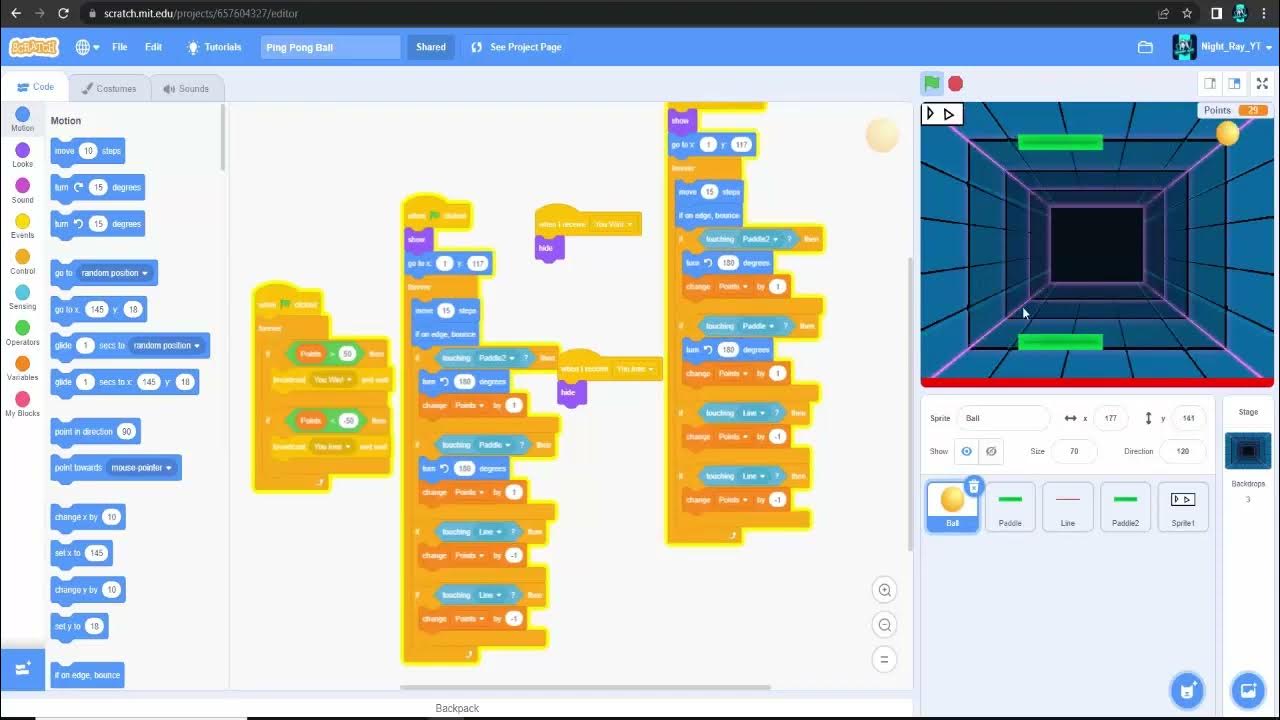 How To Make A Ping Pong Game On Scratch Youtube