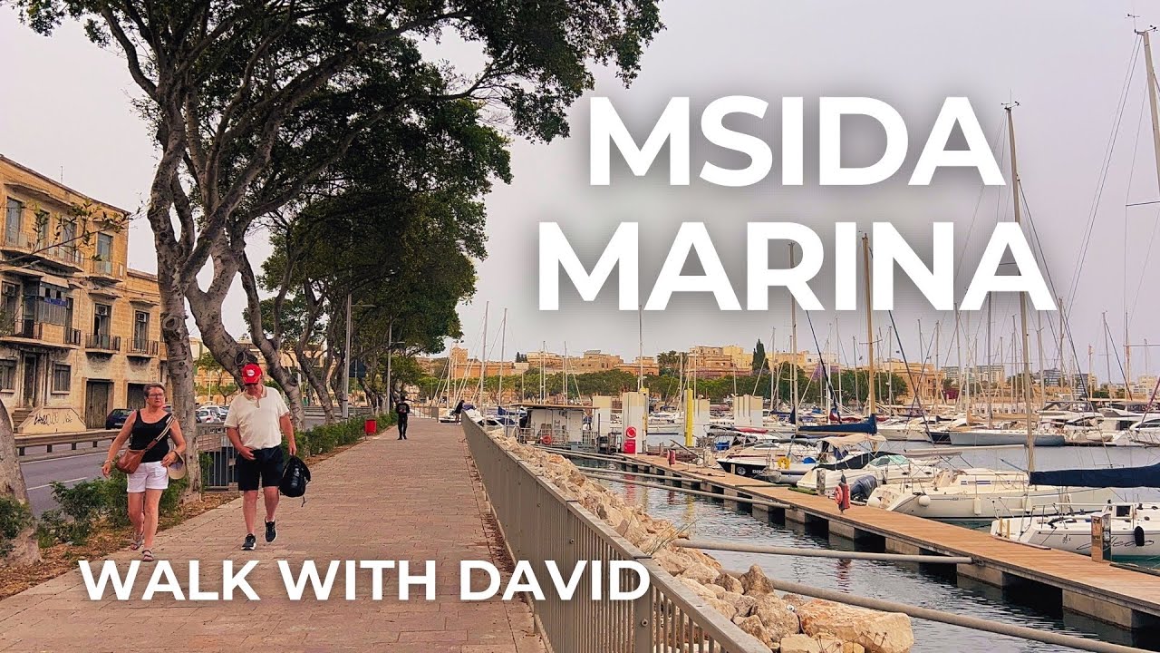 Msida Yacht Marina Walking Tour | Promenade walk May | 4K HDR 60fps ...