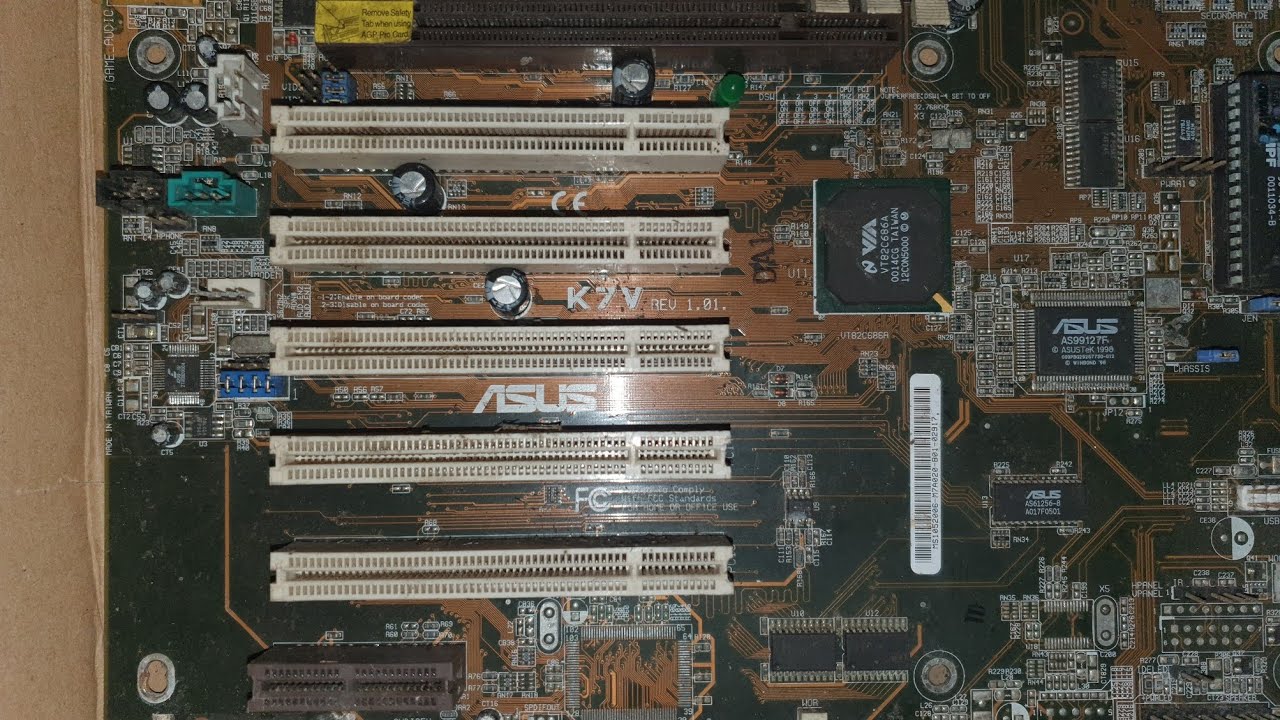 Asus K7V SLOT A From scrap no working,for parts.Retro. - YouTube