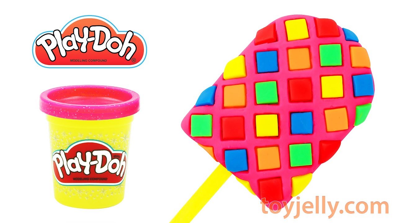 DIY How to Make Play Doh Checked pattern Popsicle Modelling Clay Learn ...