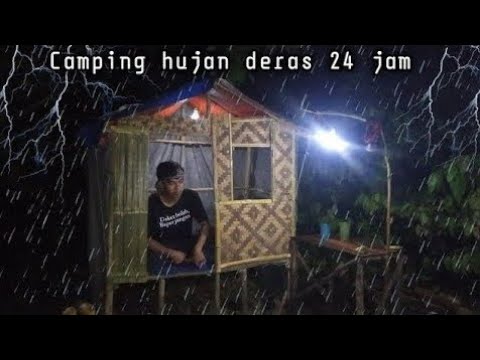 Camping hujan deras bertubi-tubi tidur mencekam relaxing rain sound ...