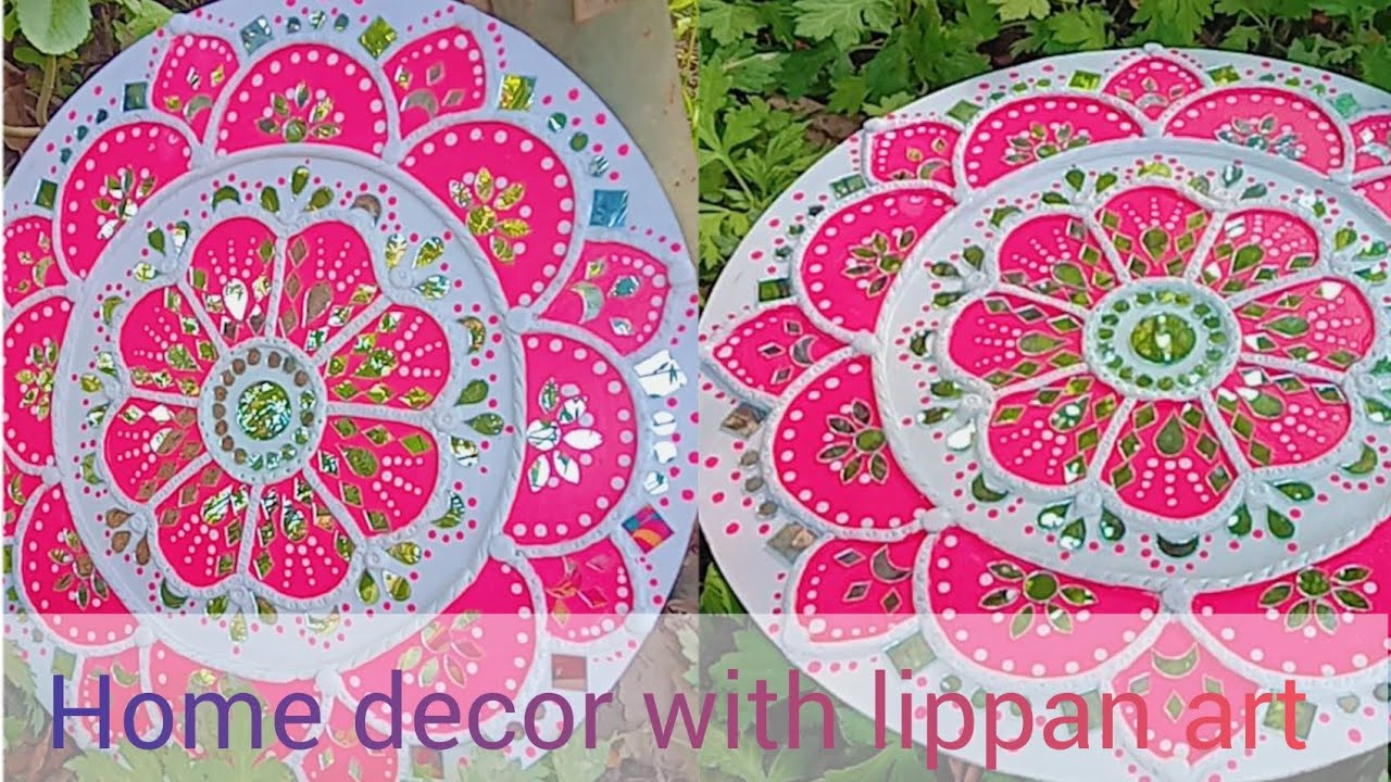 lippan art/lippan art work tutorial for beginner/lippan mirror work/mud ...