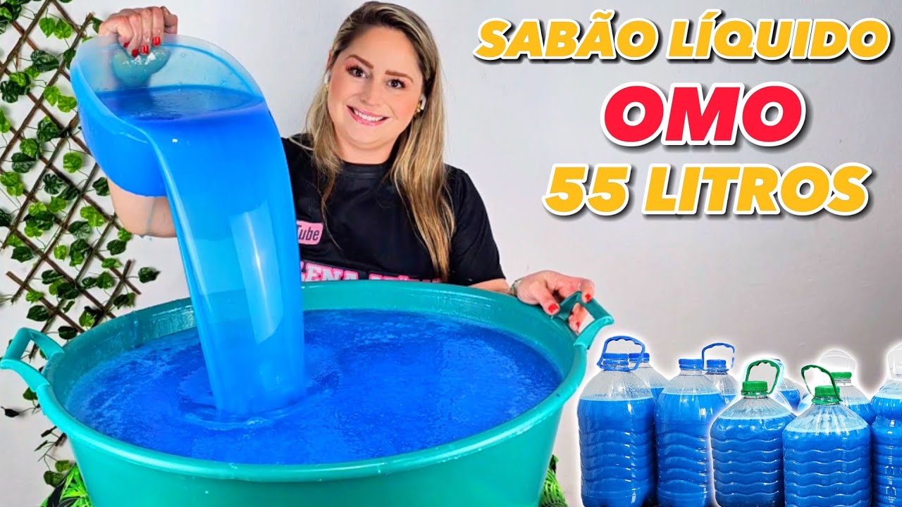 55 LITROS DE OMO SABÃO LÍQUIDO CASEIRO CONCENTRADO - YouTube