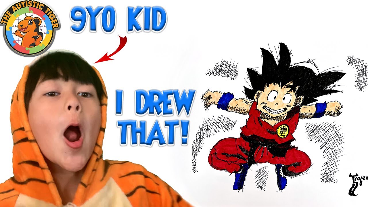 9yo Autistic Savant Draws - Son Goku | Dragon Ball Z - YouTube