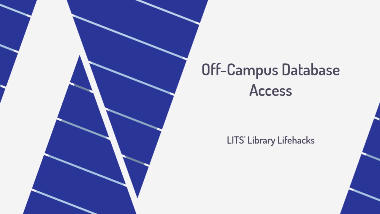 Library Life Hacks: Off-Campus Database Access - YouTube