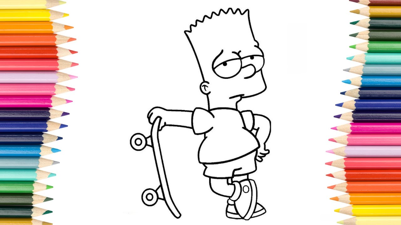 Bart Simpson Coloring Pages Free Simpsons Coloring Page To Print The