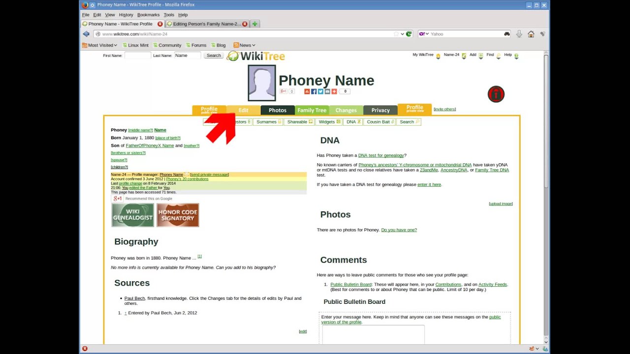 Deleting or changing parents on a WikiTree profile. - YouTube
