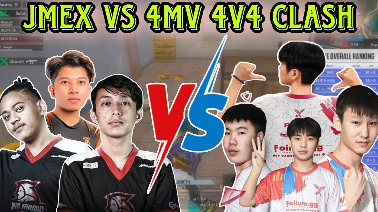 JMEx vs 4MV 4v4 Clash | JMEx Wiping Out 4MV | Clash with kvn - YouTube