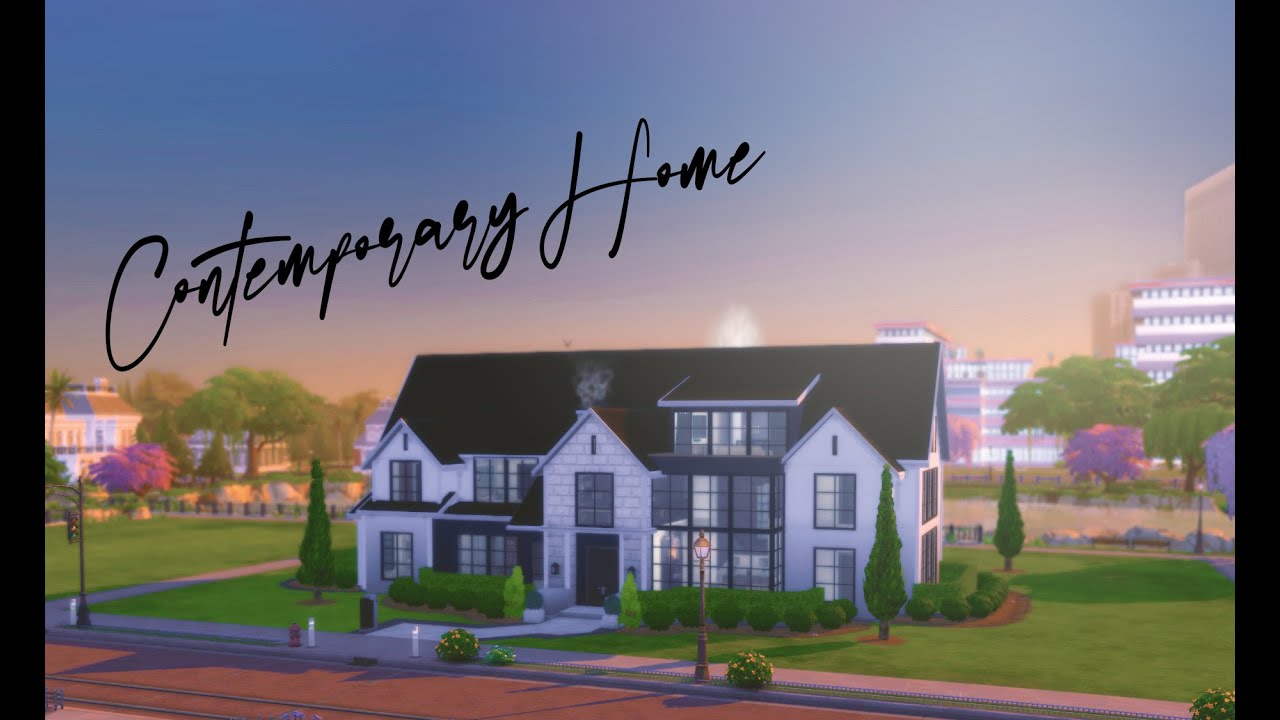 Contemporary Home | CC | Sims 4 Speed Build | CC links + tray files ...