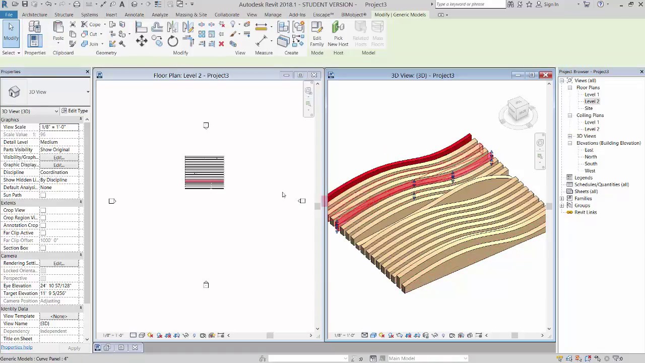 Curved Wood 2pt Adaptive Component part 3 Insert in Project Revit - YouTube