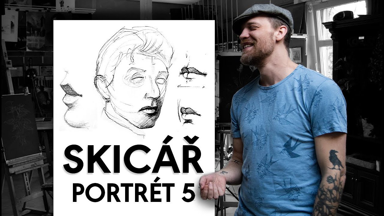 SKICÁŘ: PORTRÉT 5 Jak nakreslit ... ÚSTA. Kresba portrétu - pusa a rty ...