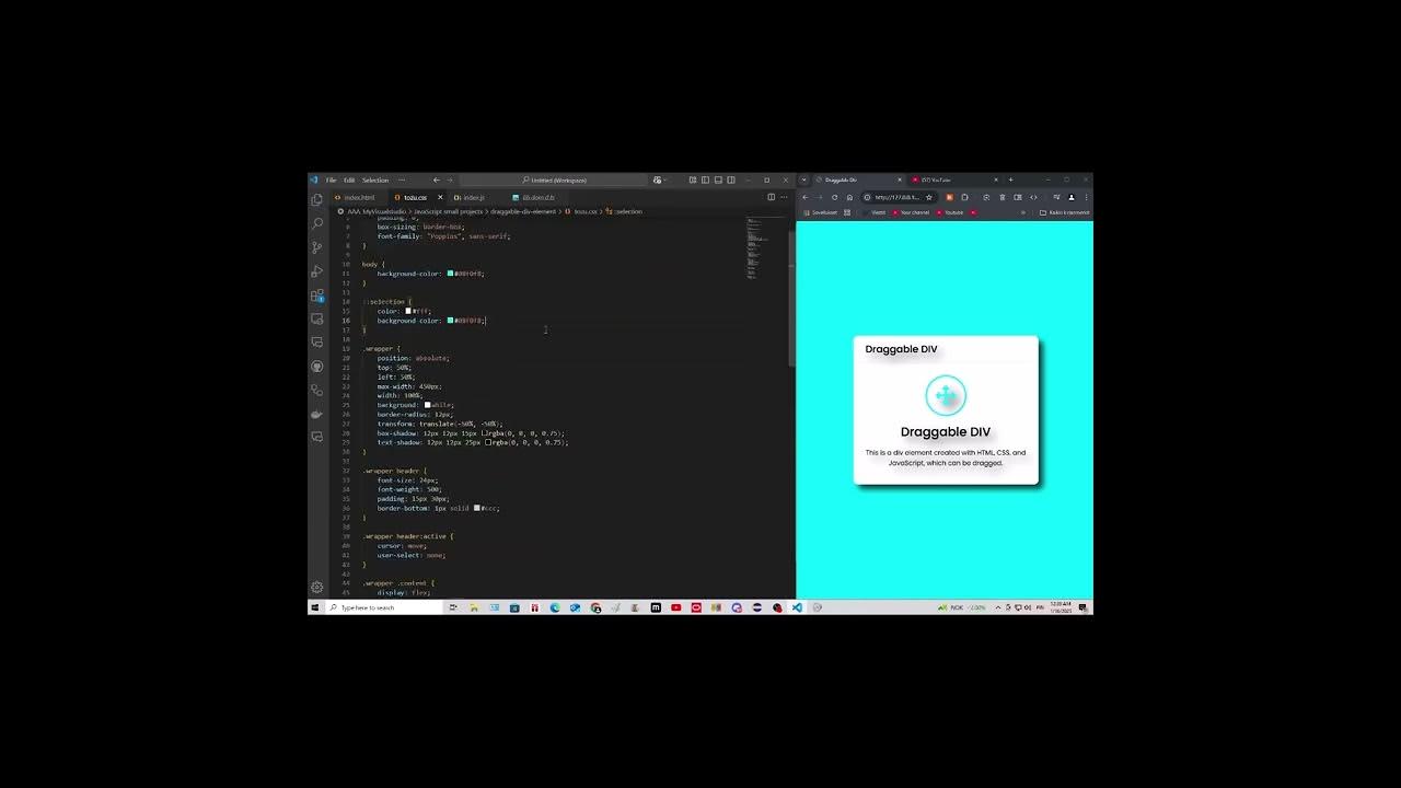 Creating a draggable object with HTML, CSS & JavaScript - YouTube