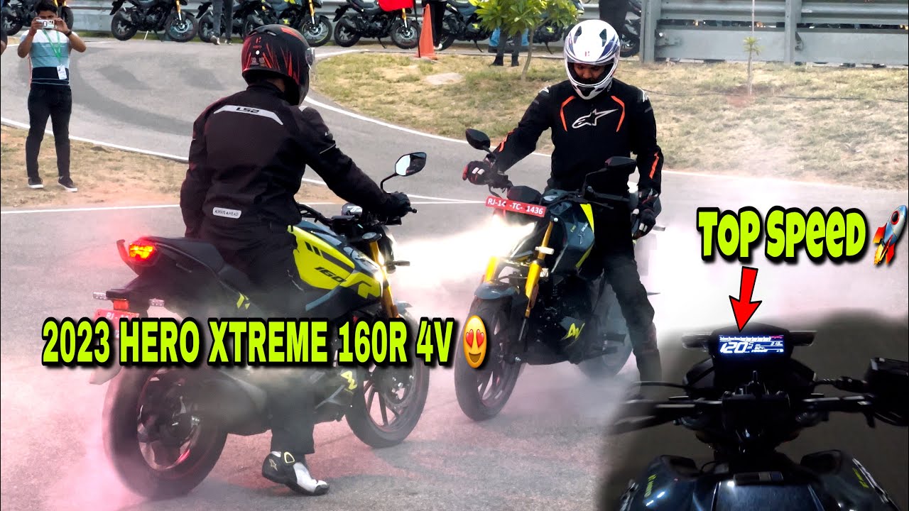 Top Speed Test of 2023 HERO Xtreme 160R 4V on Track | Drag Race🔥 ...