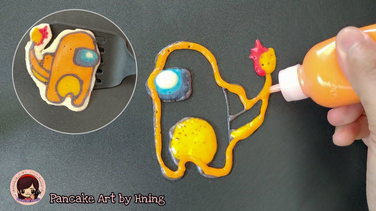 Among us pancake art - among us pokemon version Charmander - YouTube