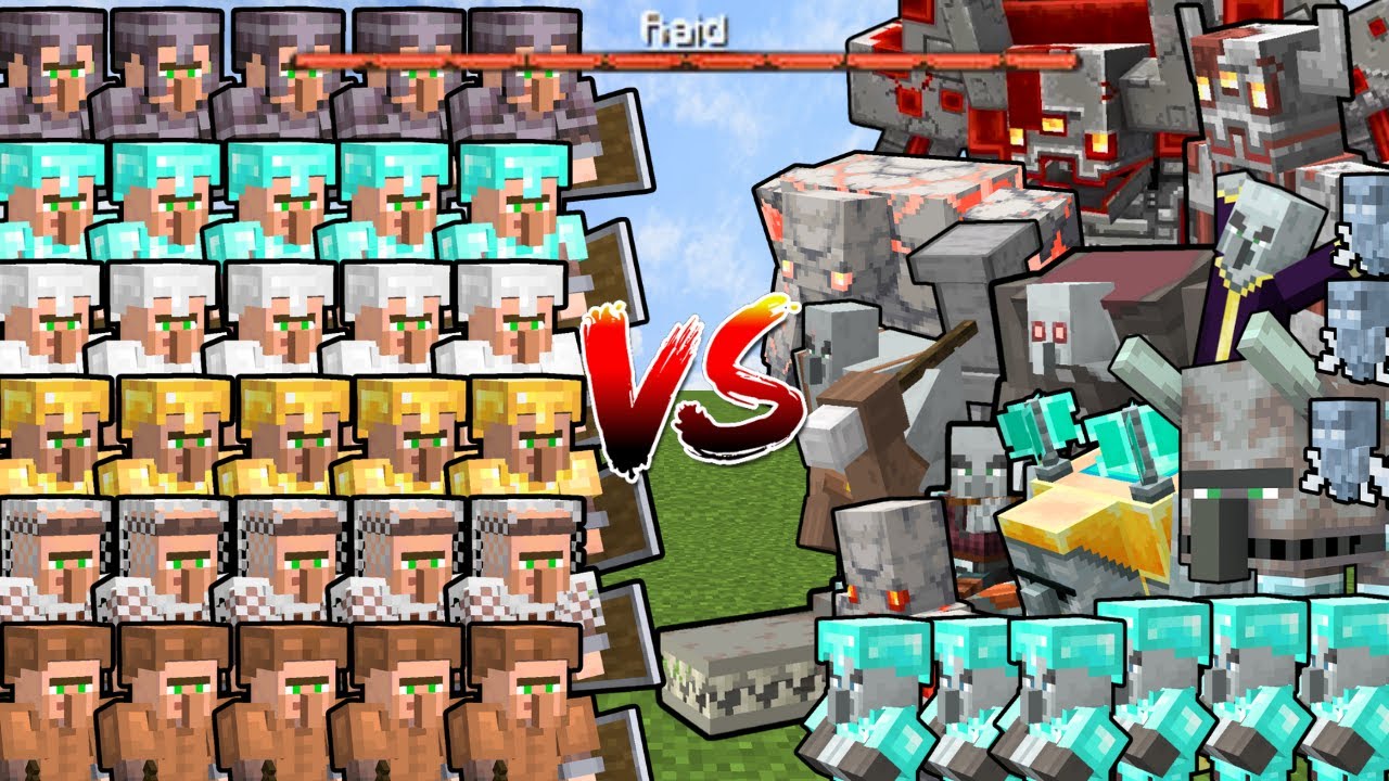 ALL ARMOR VILLAGERS x100 vs STRONGEST MODDED RAID (7 WAVES) | Minecraft ...