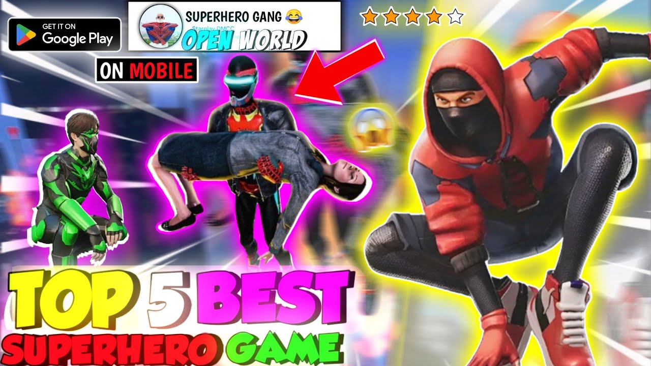 Top 5 Crazy 🤯 Superheroes Open World 🌍 Game | Available in Play Store ...