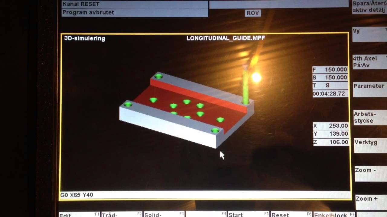 Sinumerik simulation på emco pc Mill 125 - YouTube