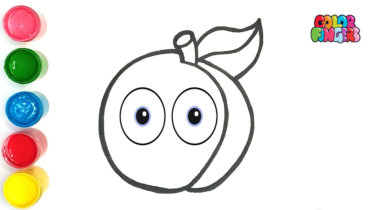 Drawing and Coloring Apricot for Kids | How To Draw Apricot | step by ...