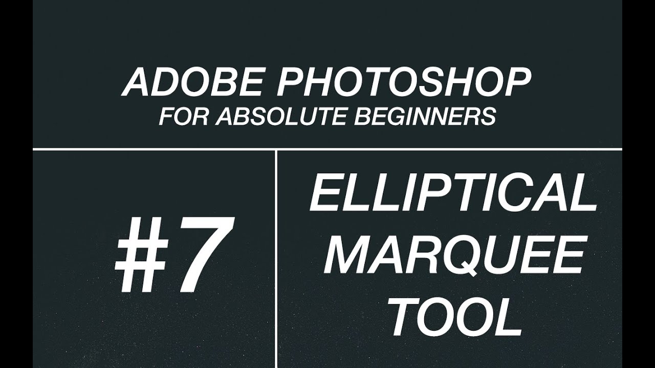 7. Elliptical Marquee Tool - Adobe Photoshop for Absolute Beginners ...