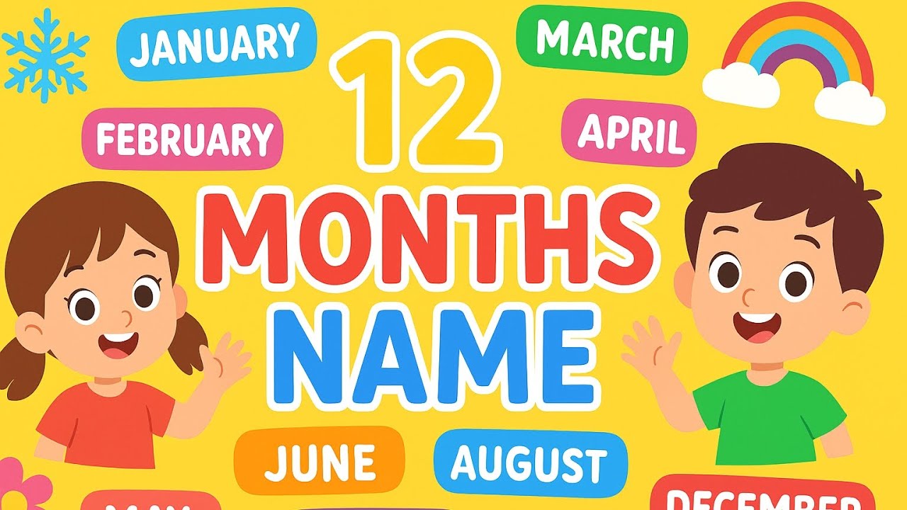 Learn 12 Months Name for Kids | Months of the Year | Kids Learning with ...
