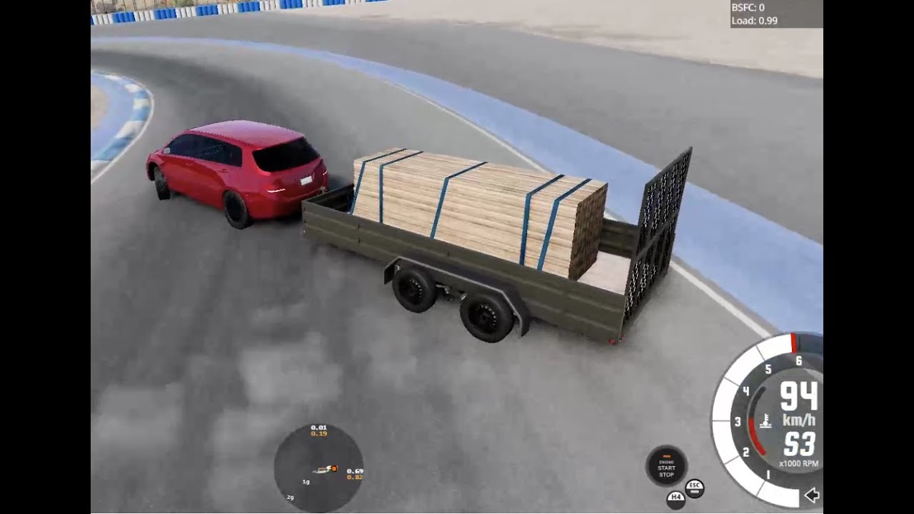 Drifting a Trailer and Minivan in BeamNG.drive - YouTube