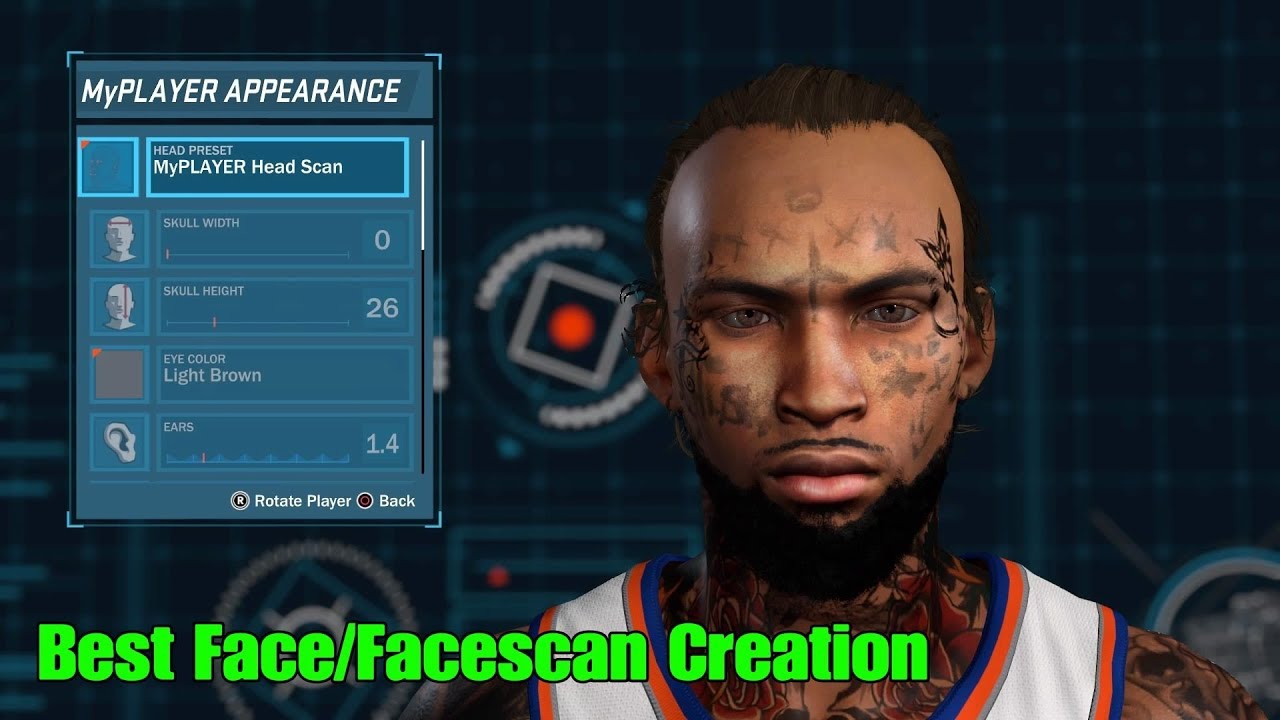 Best Face Creation / Best Face Scan /Face Tattoo · NBA 2K18 · How to ...