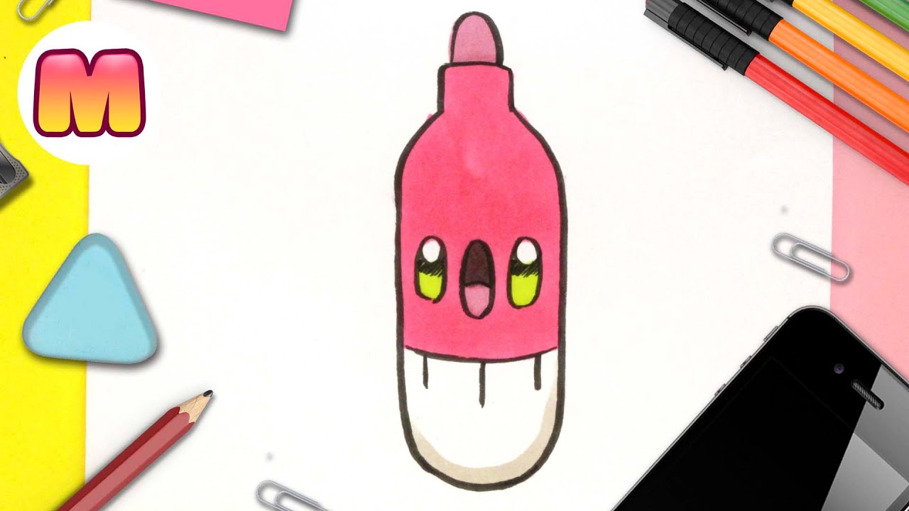 COMO DIBUJAR UN MARCADOR KAWAII - Dibujos kawaii faciles - COMO DIBUJAR ...