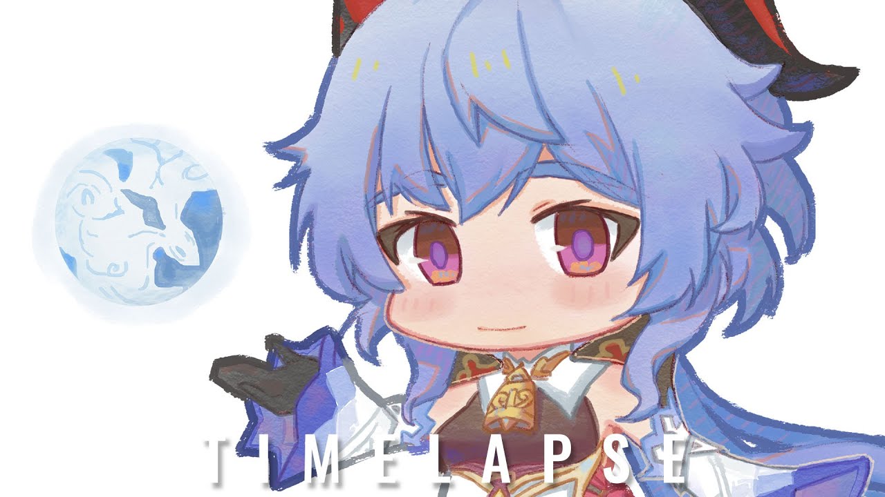 🐐 GANYU Chibi Drawing Genshin Impact | Clip Studio Paint and Rebelle 3 ...