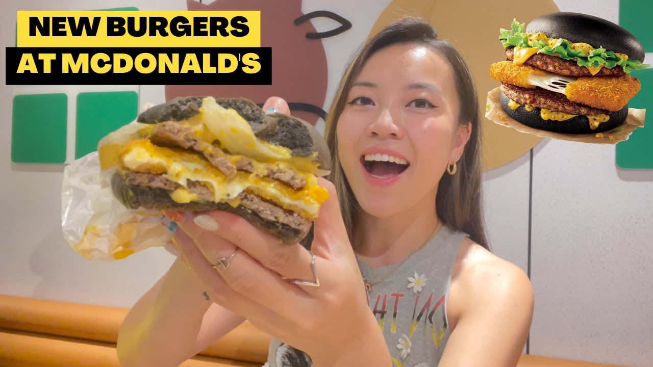 NEW fried cheesy burgers at McDonald's in Taiwan - YouTube