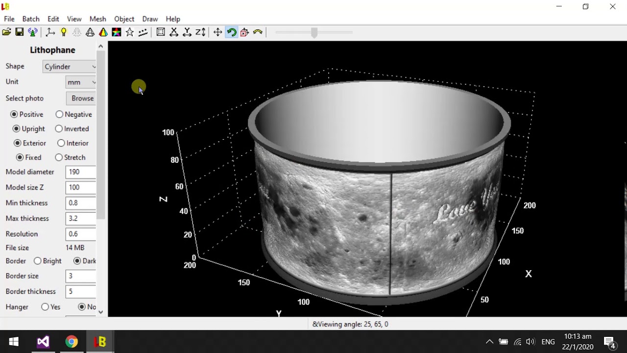 Add text to Lithophane - YouTube