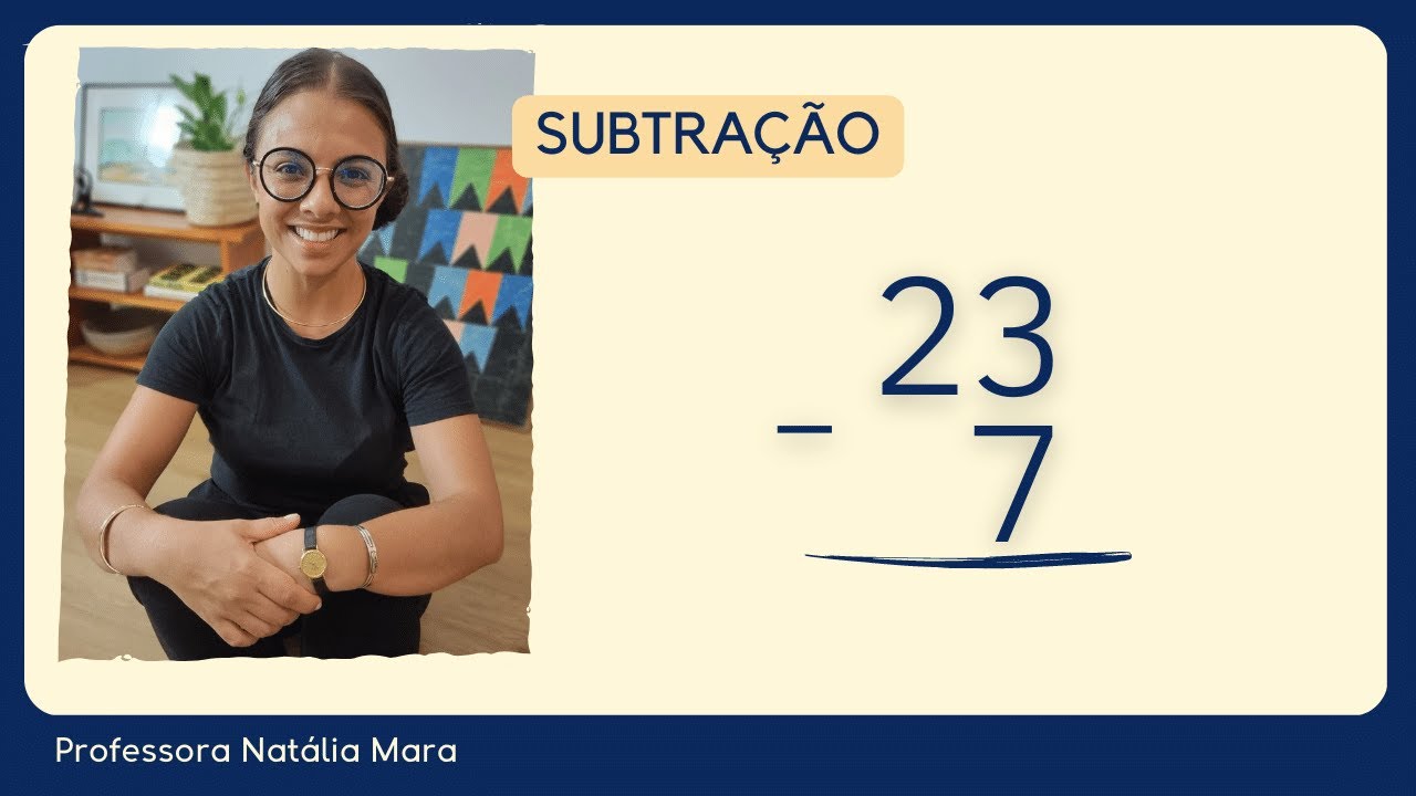 23-7 | 23 menos 7 | Como subtrair? | Exemplo de conta de menos ...