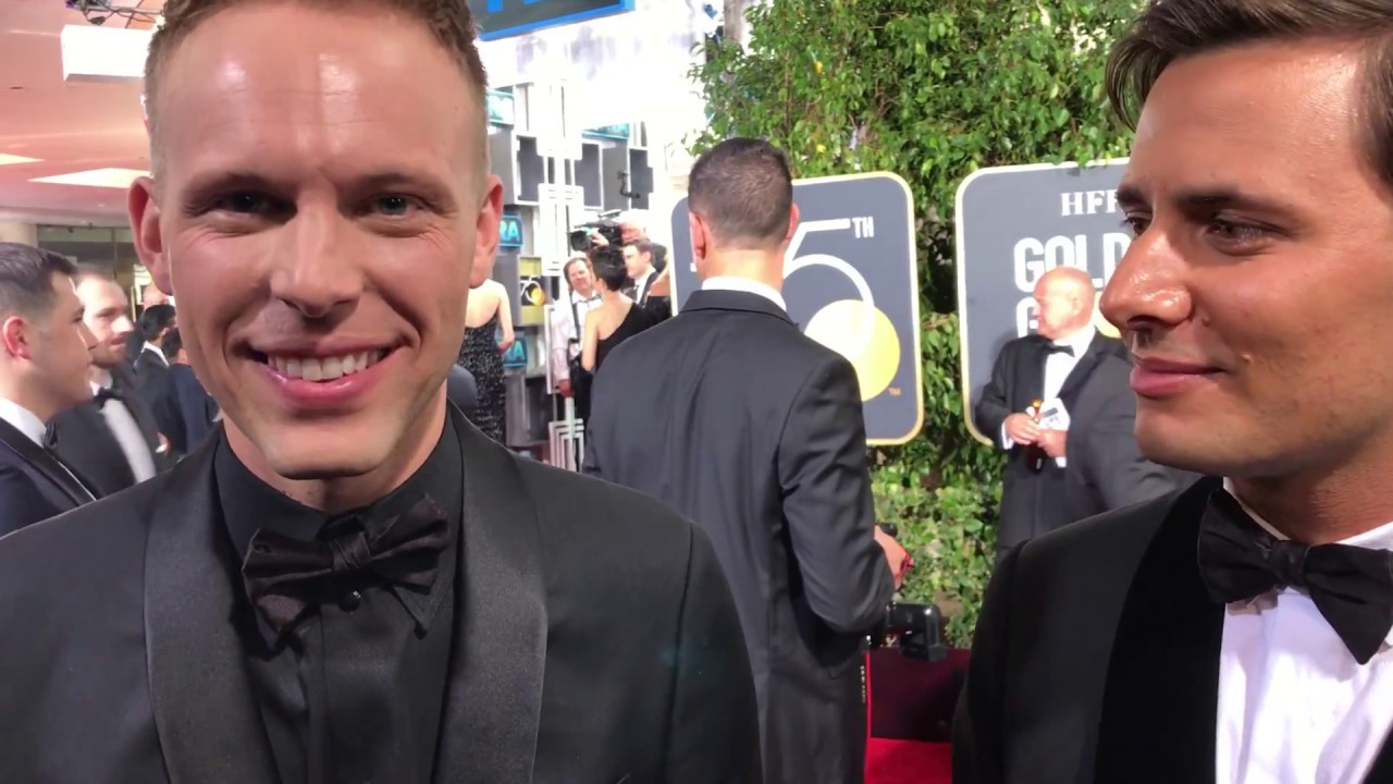 Benj Pasek, Justin Paul ('Greatest Showman') Golden Globes 2018 red ...