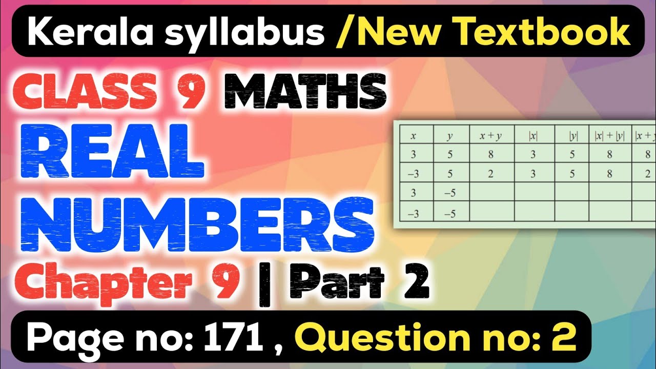 class 9 maths chapter 9 real numbers page 171 question 2 kerala syllabus scert part 2 - YouTube