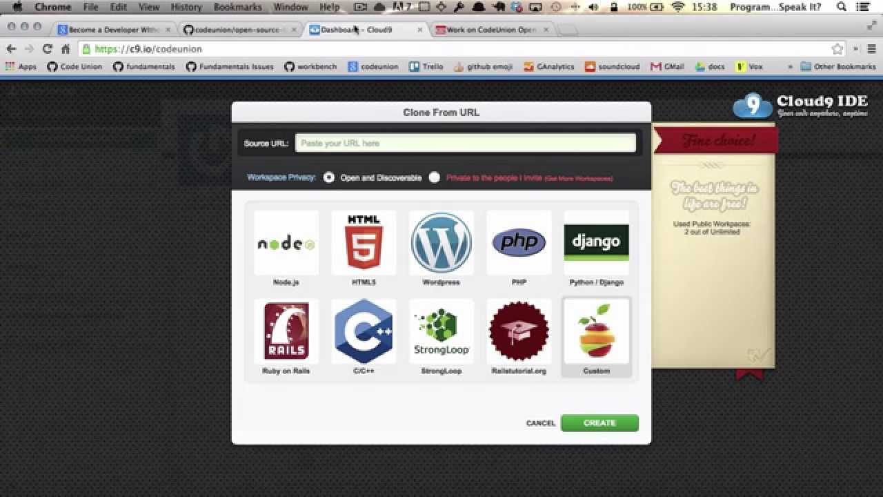HowTo Use CodeUnion Open Source Kata and the Cloud9 IDE - YouTube