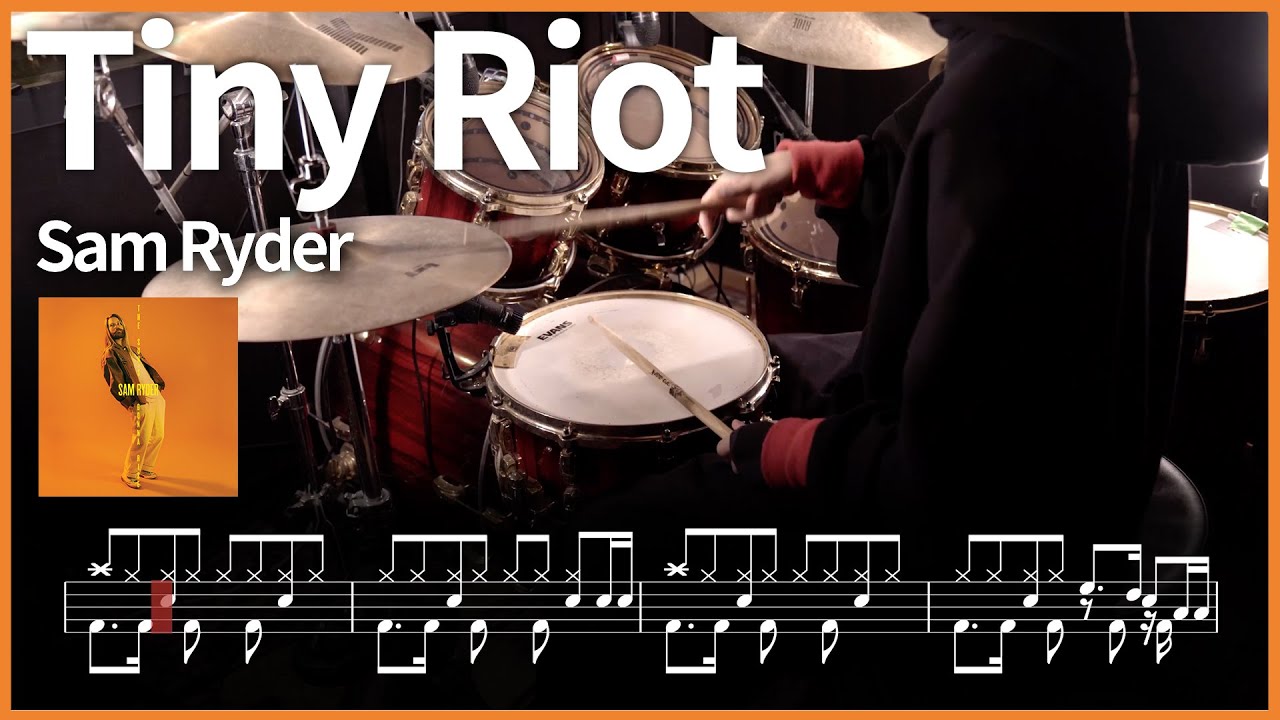 327.Sam Ryder - Tiny Riot 드럼커버 【★★★☆☆】 drums tutorial 드럼 악보 【TAB】 - YouTube