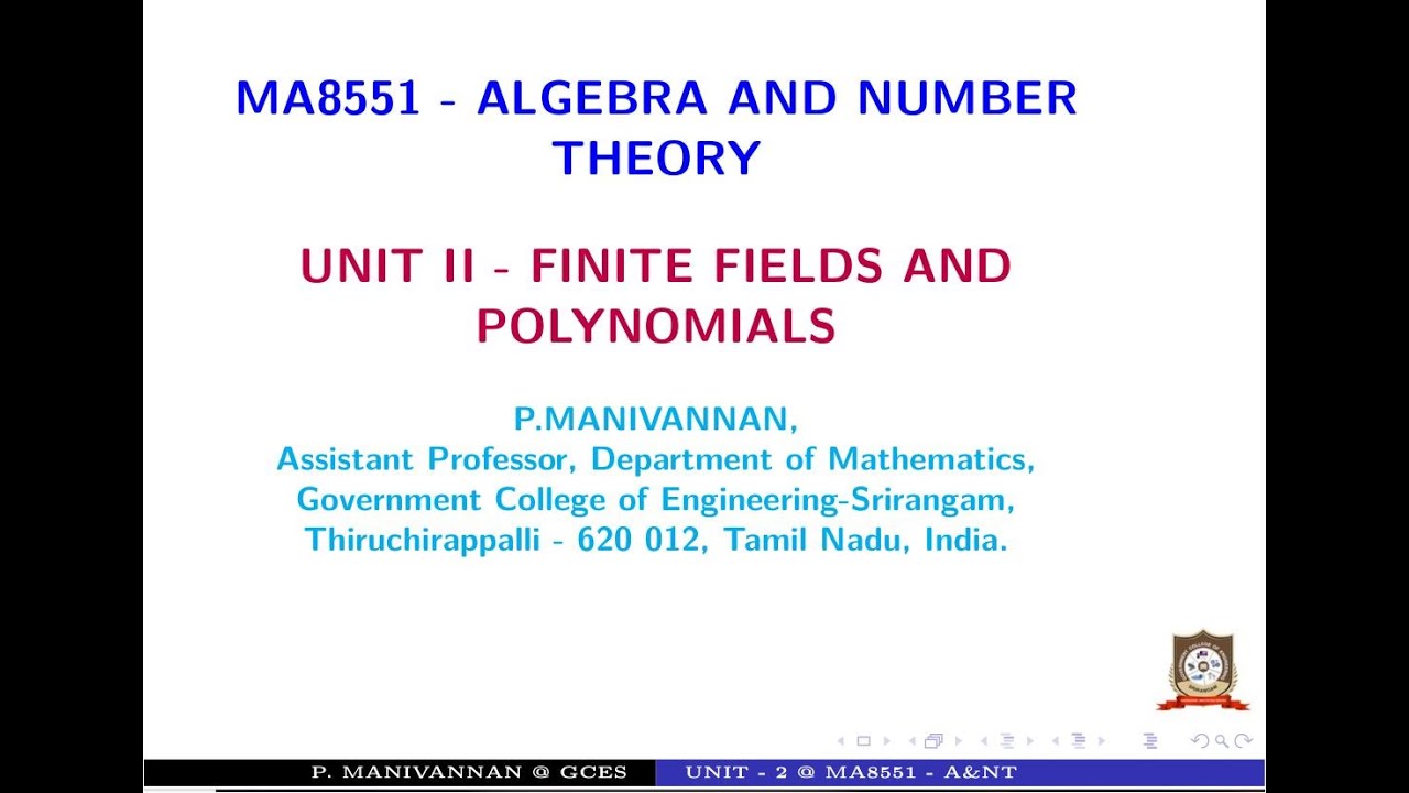 MA8551-ANT: Unit - 2 : 01 - Introduction - YouTube