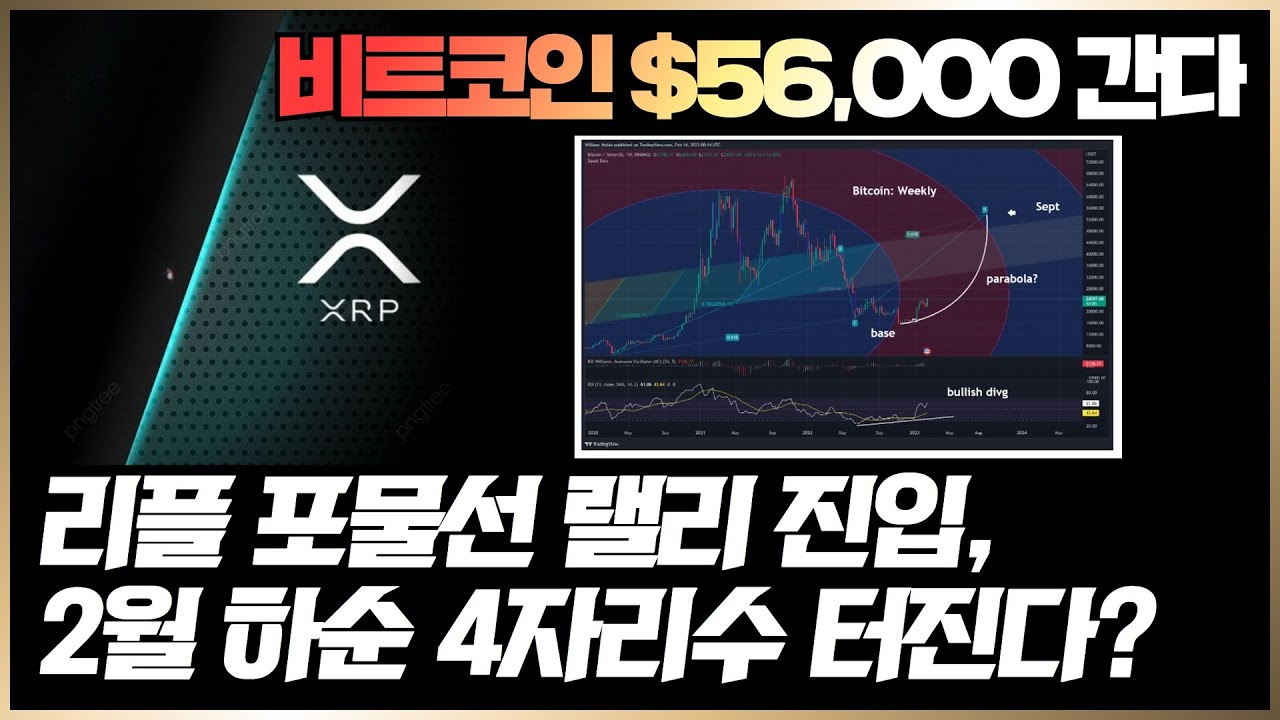 리플 포물선 랠리 진입 2월 하순 4자리수 터진다 비트코인 56000달러 돌파 가능 리플은” 리플 비트코인 이더리움