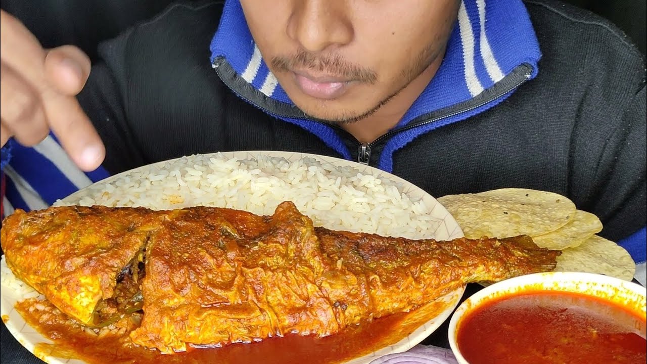 Full fish rice eating asmr fish rice eating show fish curry rice eating ...