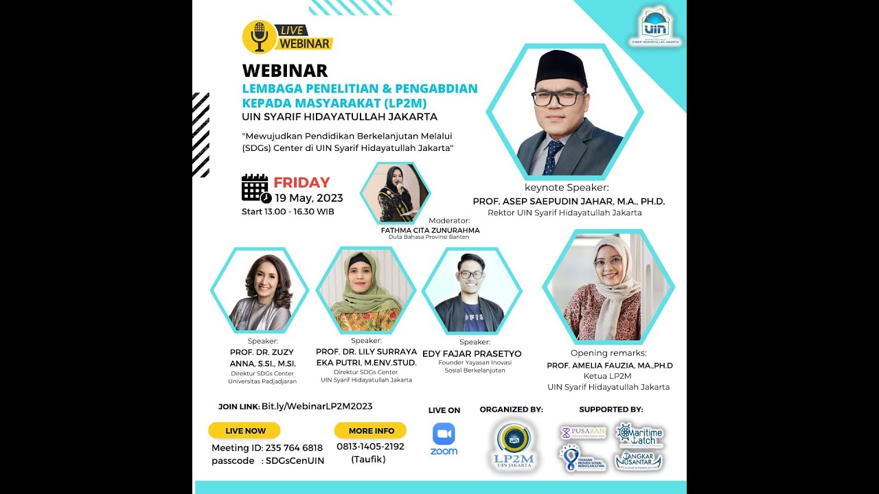 Webinar Lembaga Penelitian dan Pengembangan Kepada Masyarakat (LP2M) UIN Syarif Hidayatullah ...