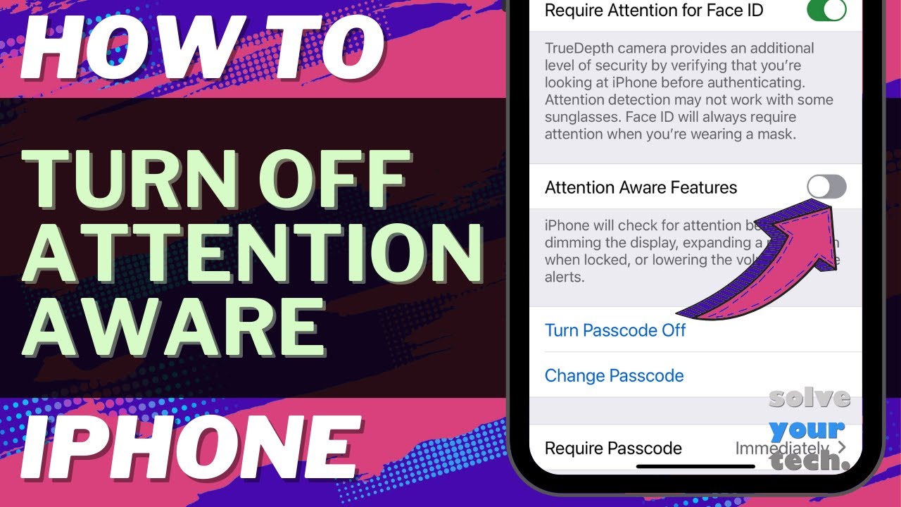 iOS 17: How to Turn Off Attention Aware on iPhone - YouTube