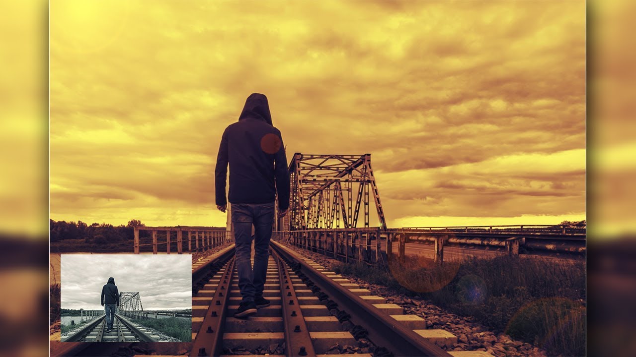 Sunset Effect On Photo In 1 Minute | Photoshop CC Tutorial - YouTube