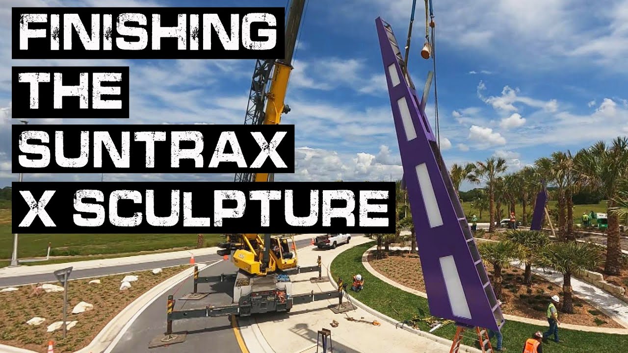 Finishing & Installing the SunTrax X Sculpture - YouTube
