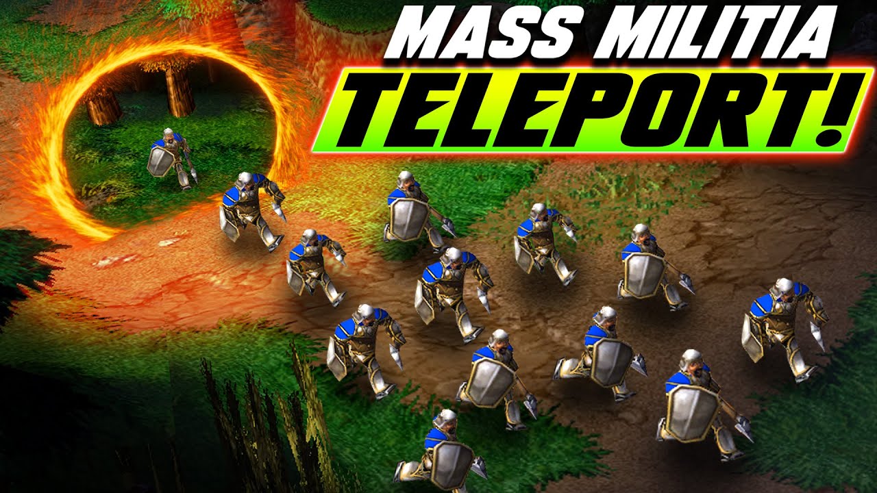 MASS MILITIA TELEPORT ASSAULT - WC3 - Grubby - YouTube