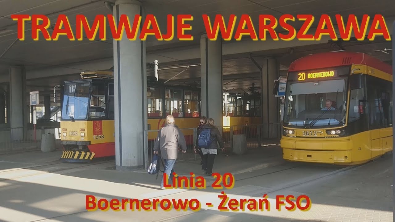 Tramwaje Warszawa. Linia 20 Boernerowo - Żerań FSO. - YouTube