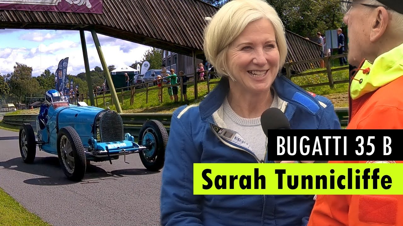 Sarah Tunnicliffe Interview : Bugatti Type 35B at VSCC Prescott - YouTube