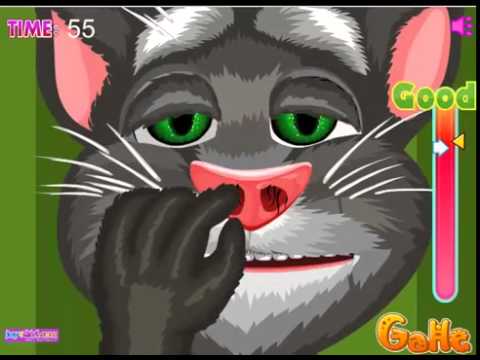 Talking Tom Pluck Nose Hair Game Walkthrough - YouTube