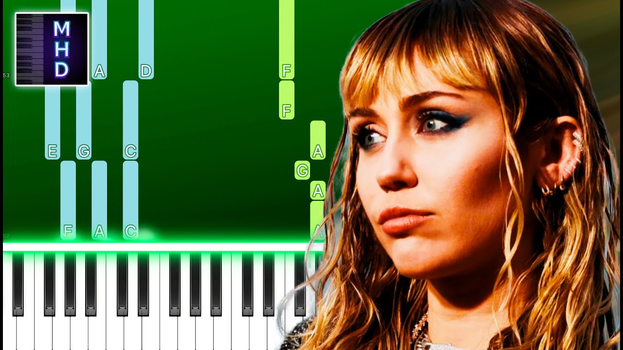 Miley Cyrus - High (Piano Tutorial Easy) - YouTube