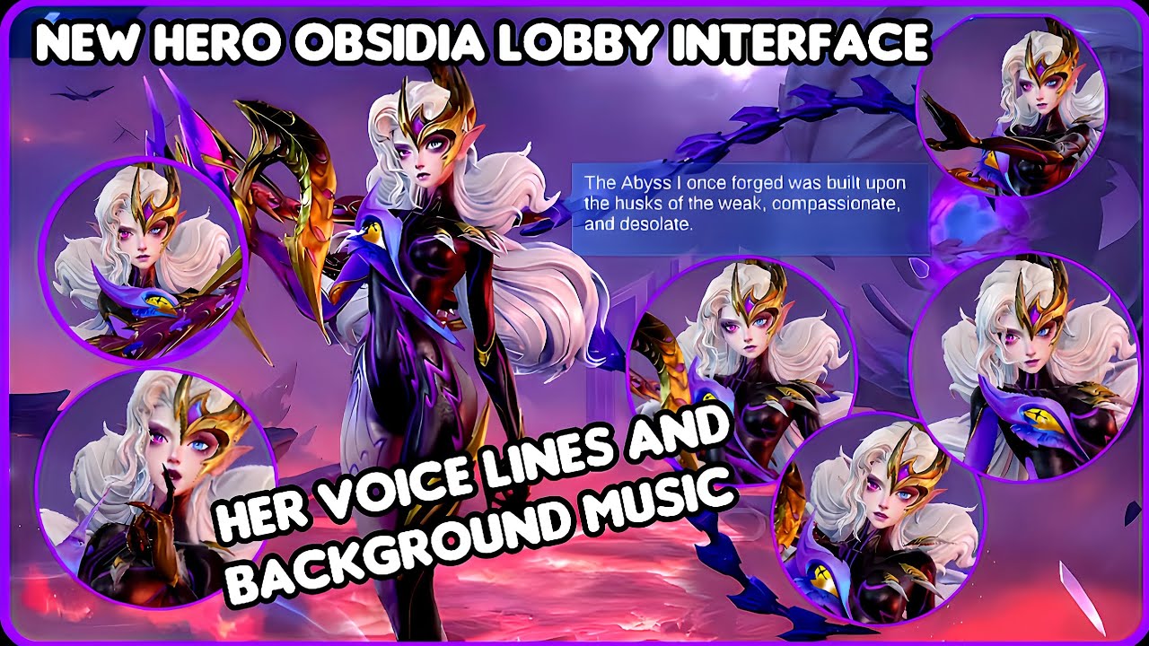 NEW HERO OBSIDIA LOBBY INTERFACE & BACKGROUND MUSIC WITH HER VOICELINES ...