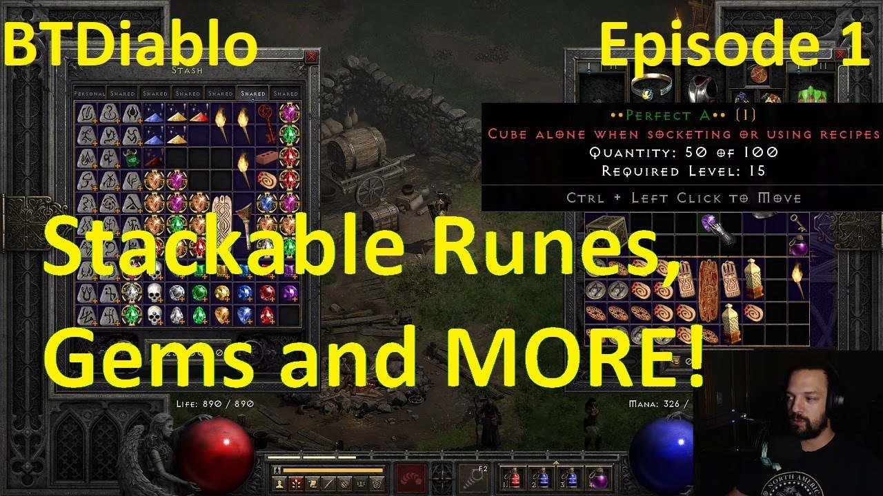 STACKABLE RUNES & GEMS?! BTD Mod - Diablo 2 Resurrected - YouTube